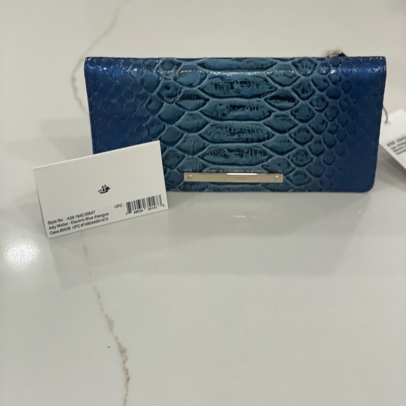 Brahmin | Bags | Brahmin Blue Crocembossed Wallet | Poshmark